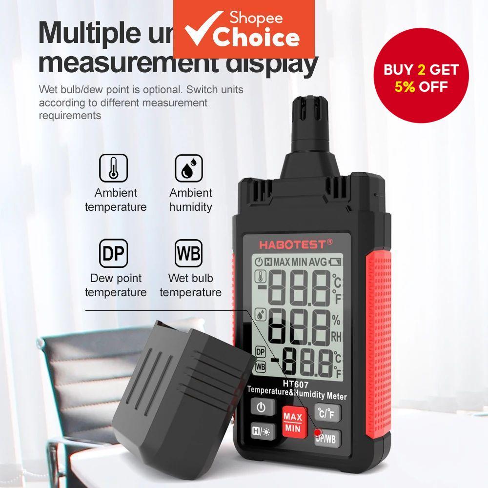 One PC HT607 Professional Humidity Meter: Handheld Digital Psychrometer ...