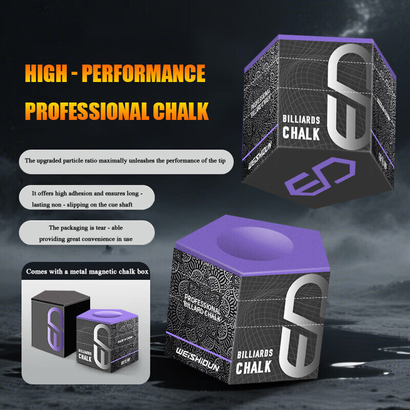 Professional Billiard Chalk Kit with Magnetic Box | Purple No-Mess Dry ...