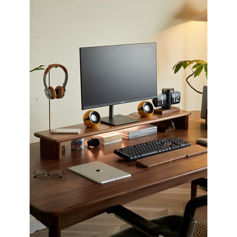 North American Black Walnut Solid Wood Monitor Elevated Rack Desktop ...