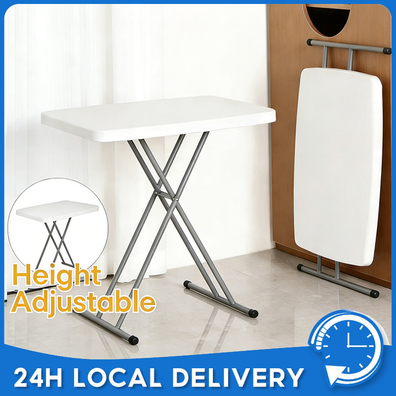 Adjustable Height Folding Table Portable Home Study Office Desk Outdoor ...