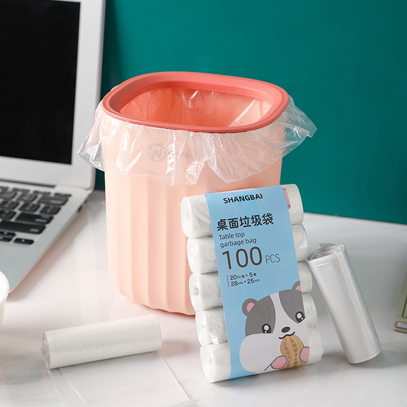 (warmbig) 5Roll 100Pcs Mini Garbage Bag Household Thiened Small Desktop ...