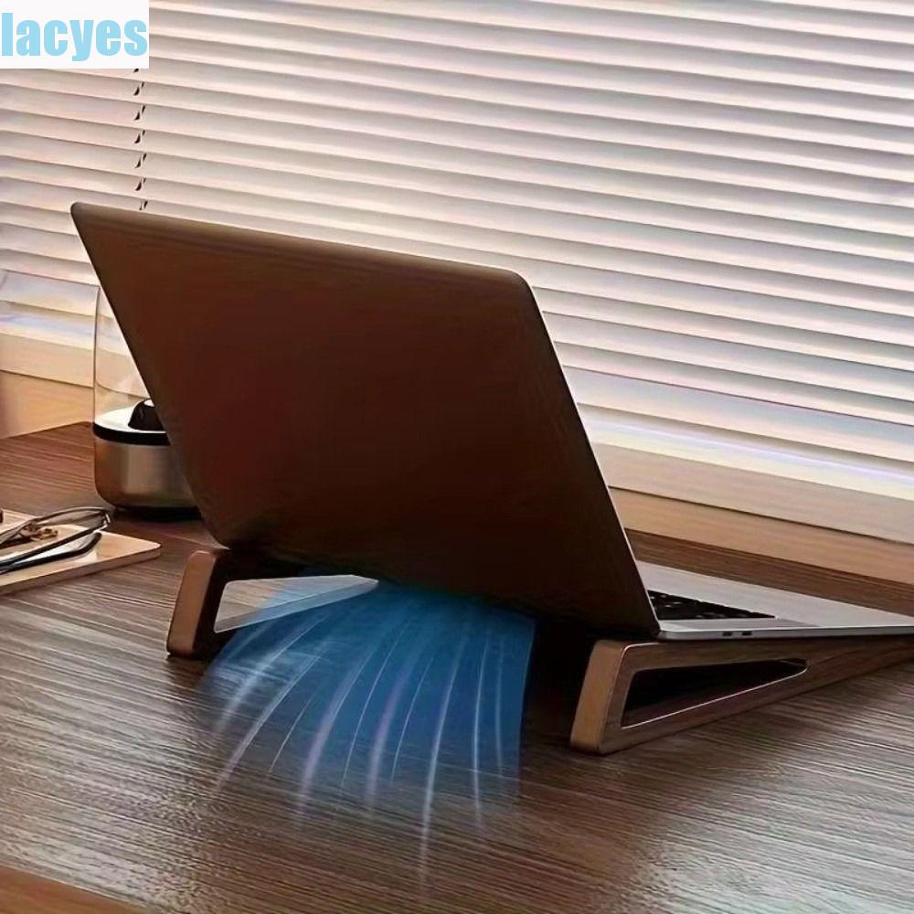 LACYES Laptop Cooling Bracket, Ergonomic Bamboo Portable Laptop Stand ...