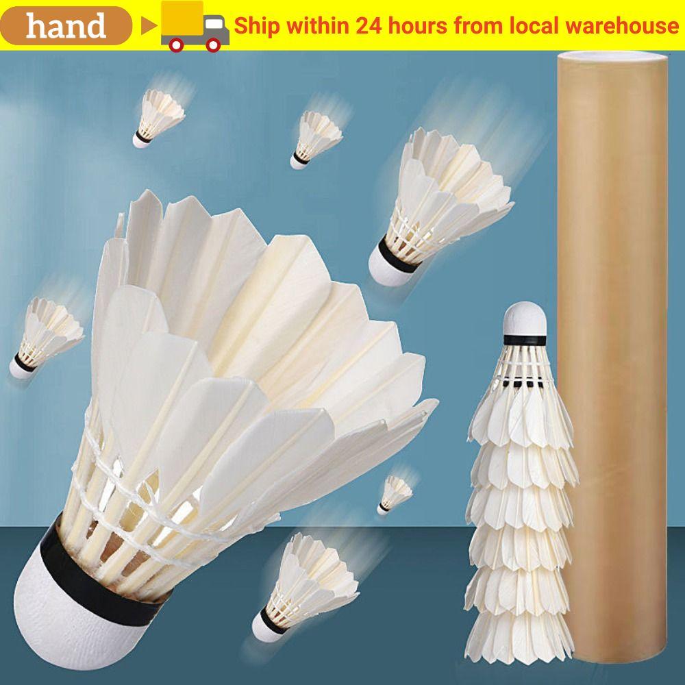 HAND 3/6/12Pcs Badminton Balls, Durable White Badminton Shuttlecock ...
