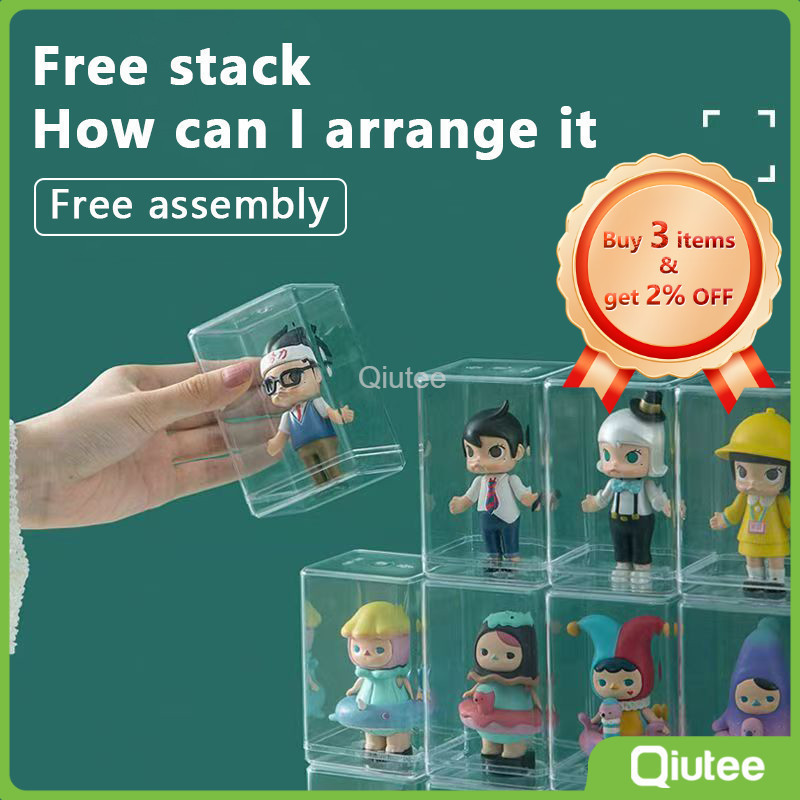 Action Figure Display Stand Dustproof Storage Box Popmart Blind Box ...