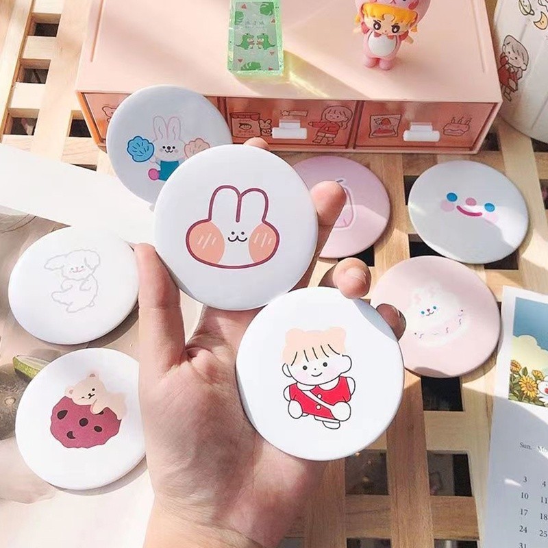 50PCS Mini portable mirror Cute Cartoon Portable Round Mini Cosmetic ...