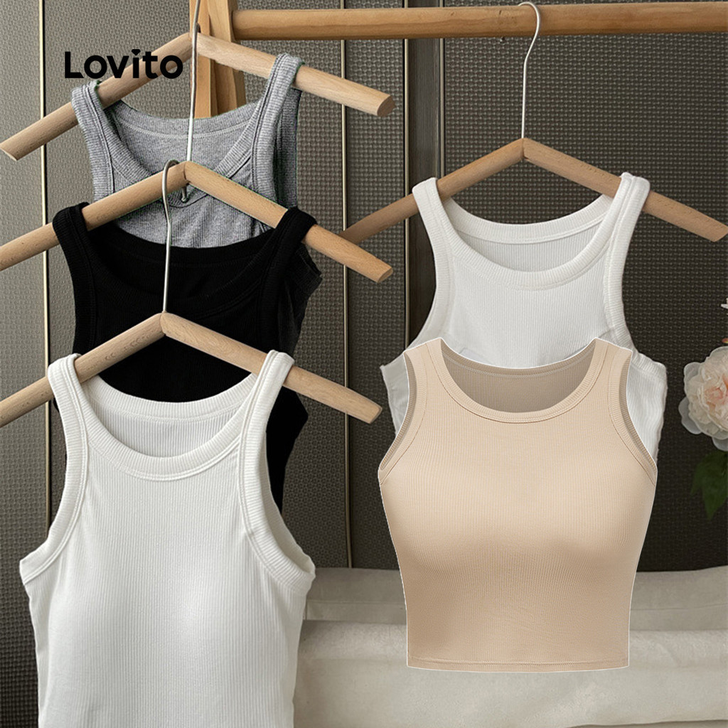 Lovito Casual Top Women Cold Shoulder Summer/Spring Tank Tops LNE17211 ...