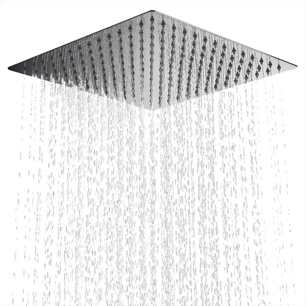 Ultra-Thin Stainless Steel Square Rainfall Shower Head – 8/10/12 Inch ...