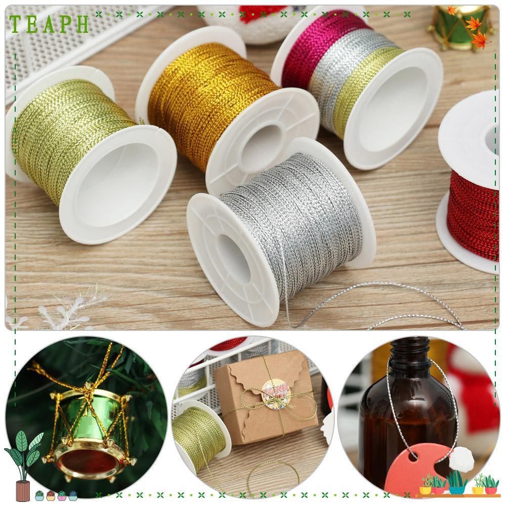 TEAPH 20/100 Meters Christmas Strap Ribbon Hollow Tying Rope Tag Line ...