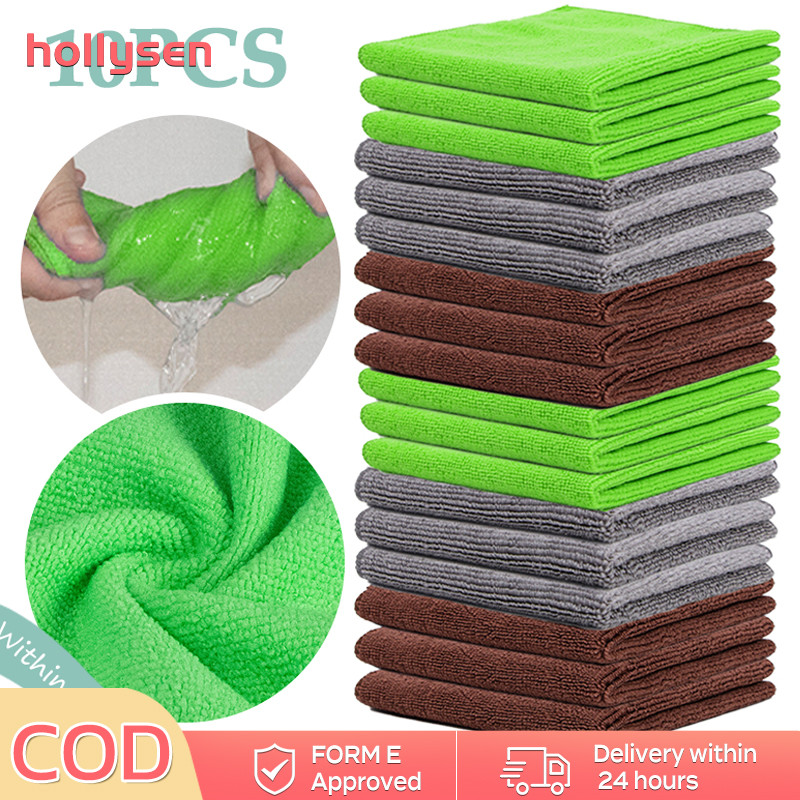 10pcs Microfiber Cleaning Cloth,Ultra Absorbent Cleaning Towels 30*30cm ...