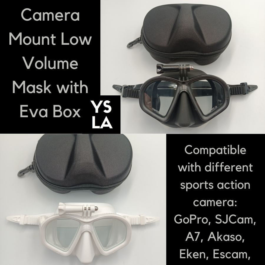 Camera Mount Dive Mask GoPro Low Volume Tempered Glass Freedive Mask ...
