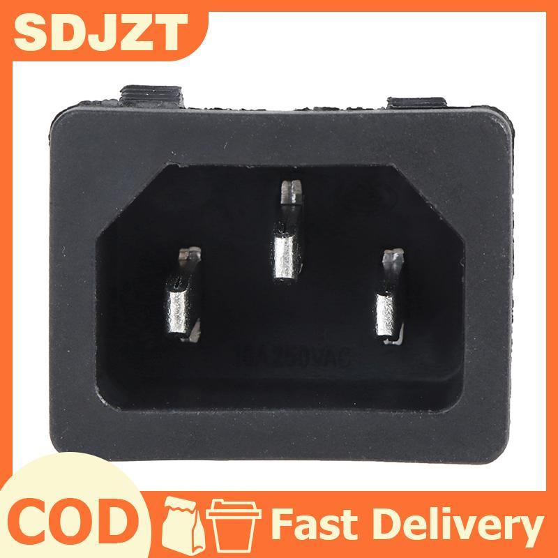 [SDJZT] AC Socket 3 Pin 250V Rocker Switch 10A Inlet Plug Connector ...