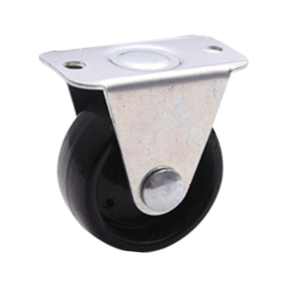 HI-SUQI 4Pcs 1'' Fixed Castors, Small Black Rubber Caster Wheels, Heavy ...