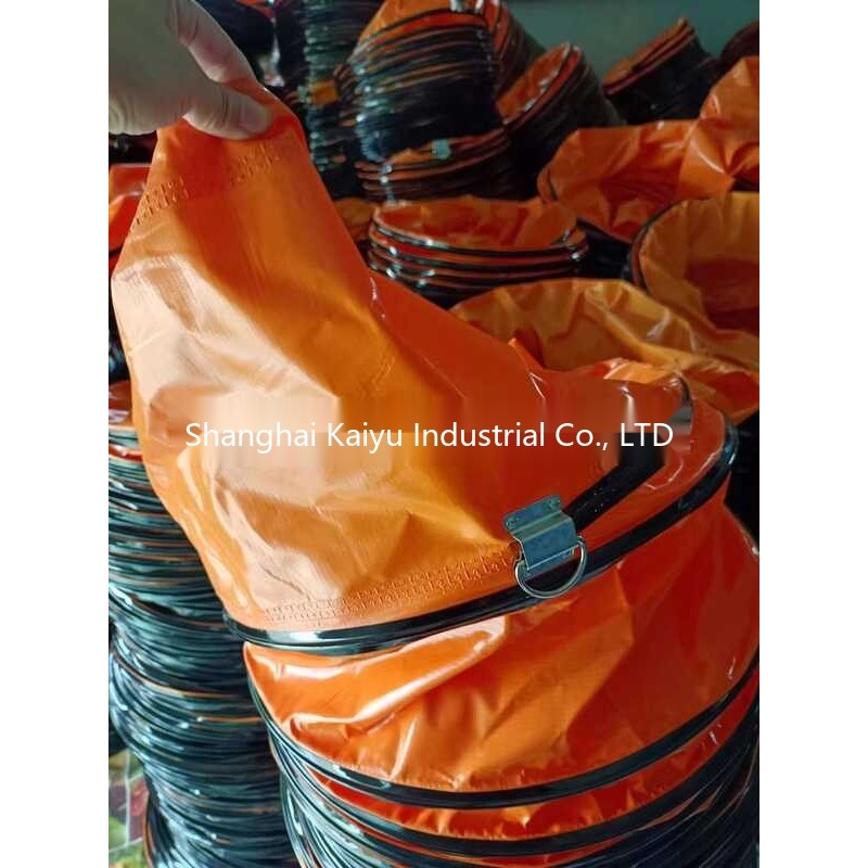 Flame Retardant PVC Orange Nylon Canvas Exhaust Pipe Blower Ventilation ...
