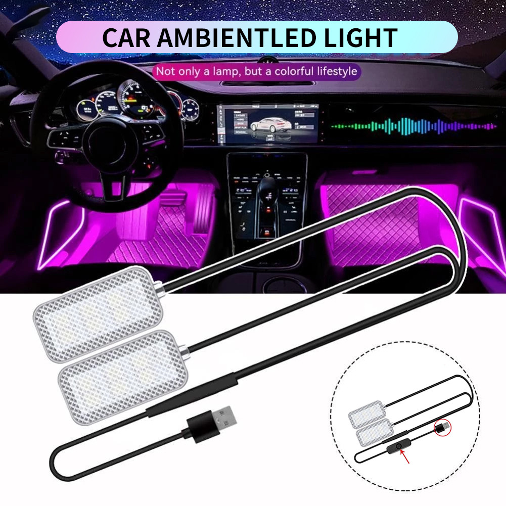 USB LED Car Interior Atmosphere Backlight Ambient Mood Foot Light ...
