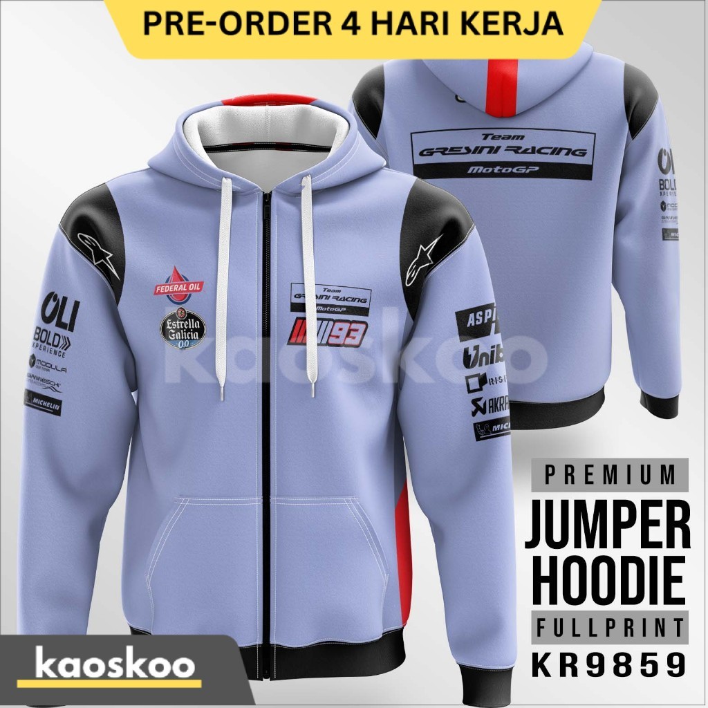 Jacket Motogp Gresini Racing team Marc Marquez MM93 Hoodie Zipper ...