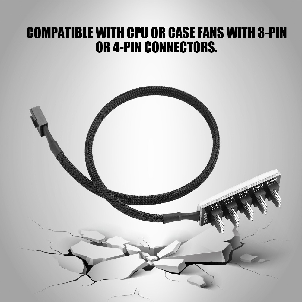 buybybuy 5-Port PC 4-Pin PWM CPU Cooling Fan Splitter Hub Adapter ...