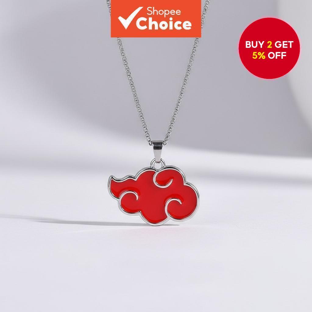 Anime Naruto Akatsuki Red Cloud Oil Drop Pendant Necklace Fashion ...
