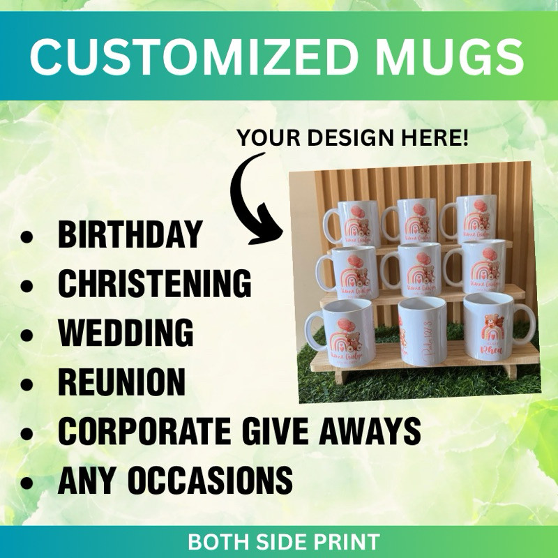 PERSONALIZED WHITE MUGS for SOUVENIR! (10pcs minimum) | Shopee Philippines