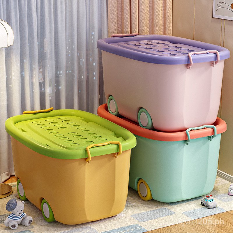 Storage Box for Clothes, Household Box for Snacks, Plastic Wheeled ...