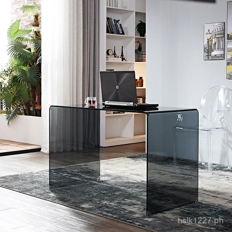 Modern Home Desktop Narrow Simple Desk Glass Small Apartment Desk ...