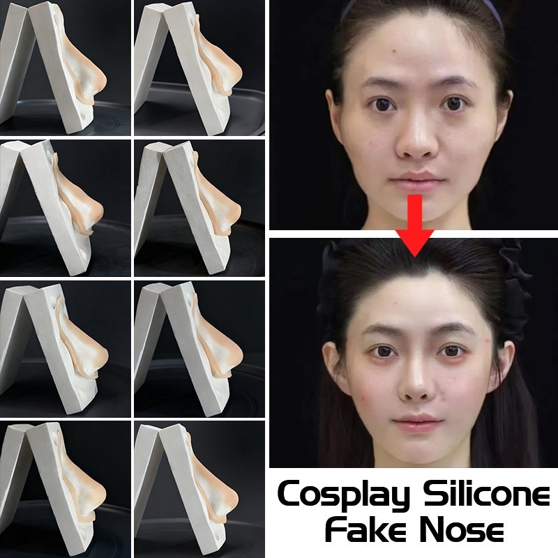 Silicone Fake Nose Kit Cosplay Fake Chin Fake Nose Reusable ...