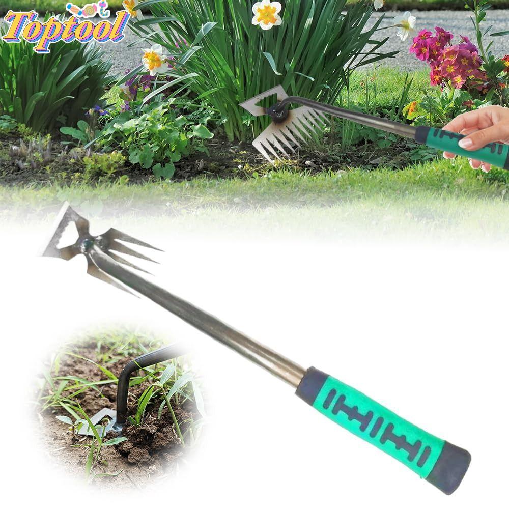 TOPTOOL Weed Puller Tool, Stainless Steel Weed Digger Hand Weeder ...