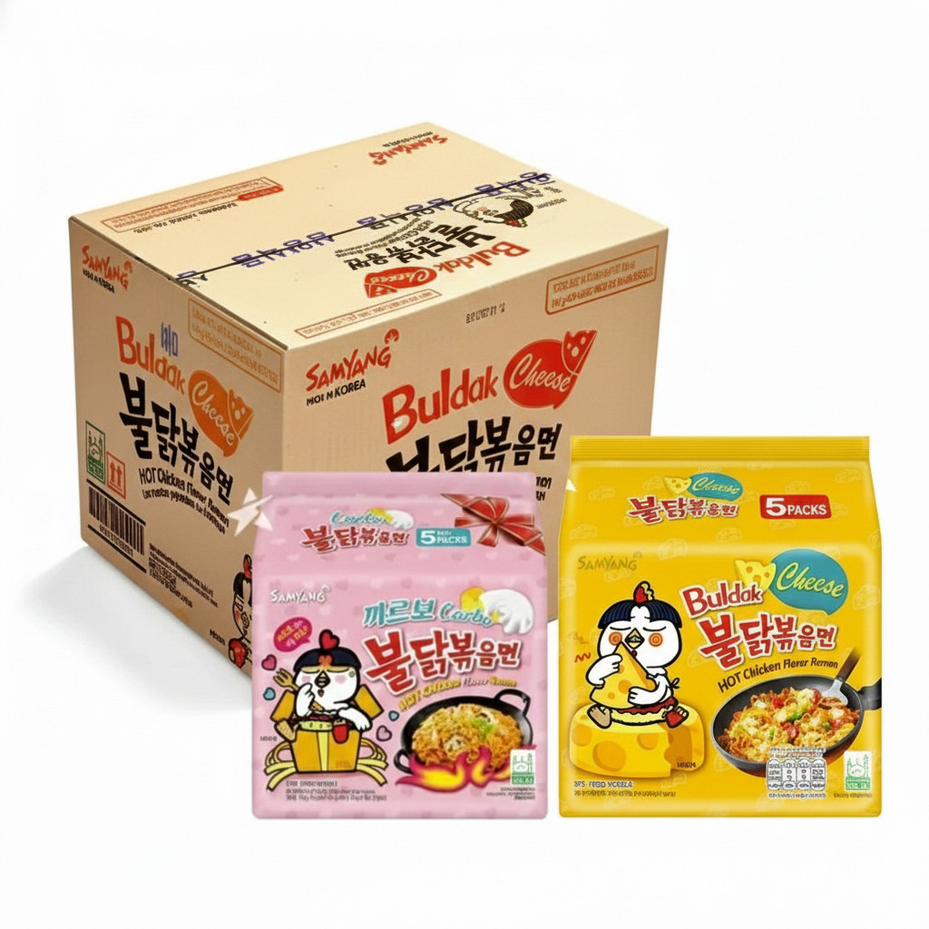 1BOX 40PCS Samyang Buldak Carbonara Cheese SPICY 2X Stir-Fried Ramen 1 ...