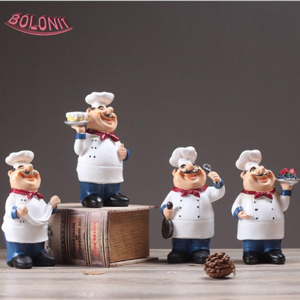 BO Rustic Bakery Chef Resin Statue, Handicraft Simulated Farmhouse Cake ...