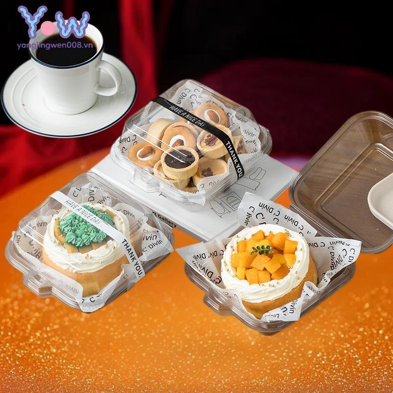 YANGWEN 10/50Pcs Clear PET Bento Cake Box Container Tiramisu Dessert ...