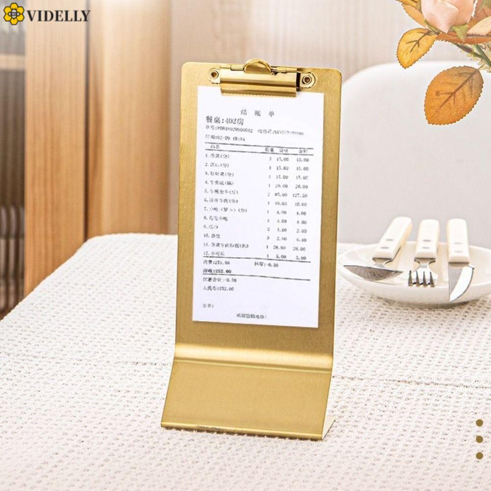 VIDELLY Menu Clips, Vertical Design Metal Hard Plate Document Typing ...
