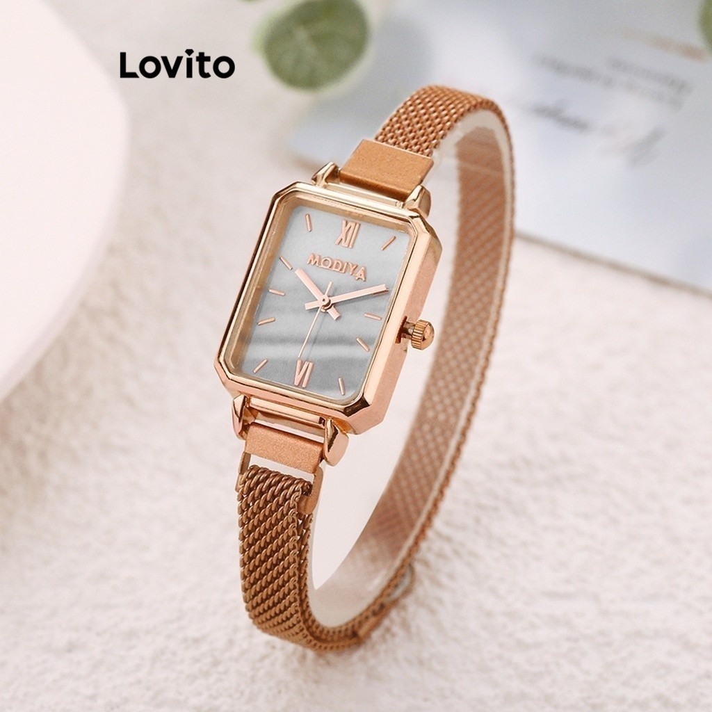 Lovito Women Casual Quartz Watch Plain Basic Quartz Watche L69AD054 ...
