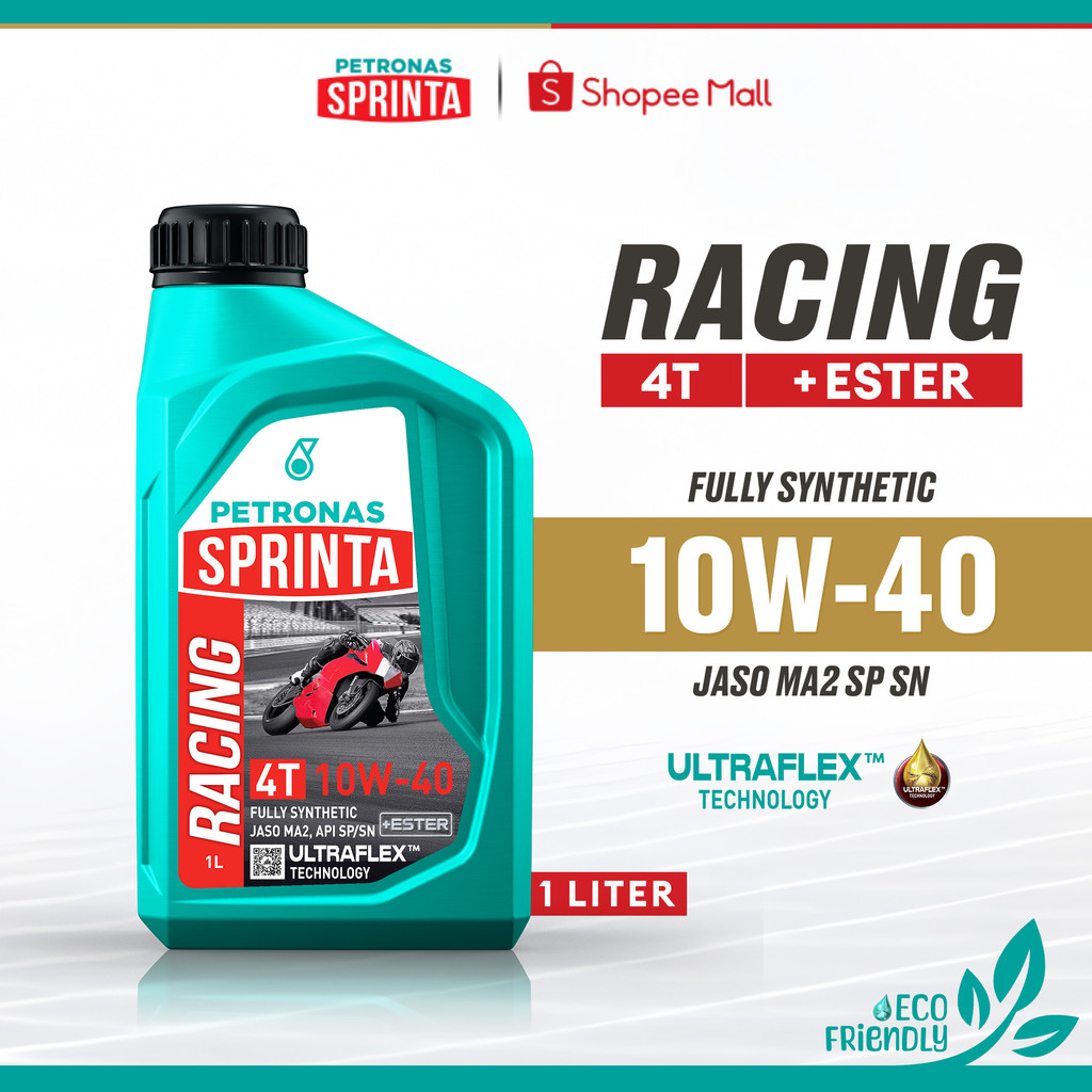 PETRONAS Sprinta RACING ESTER 4T 10W-40 Fully Synthetic JASO MA2, API ...