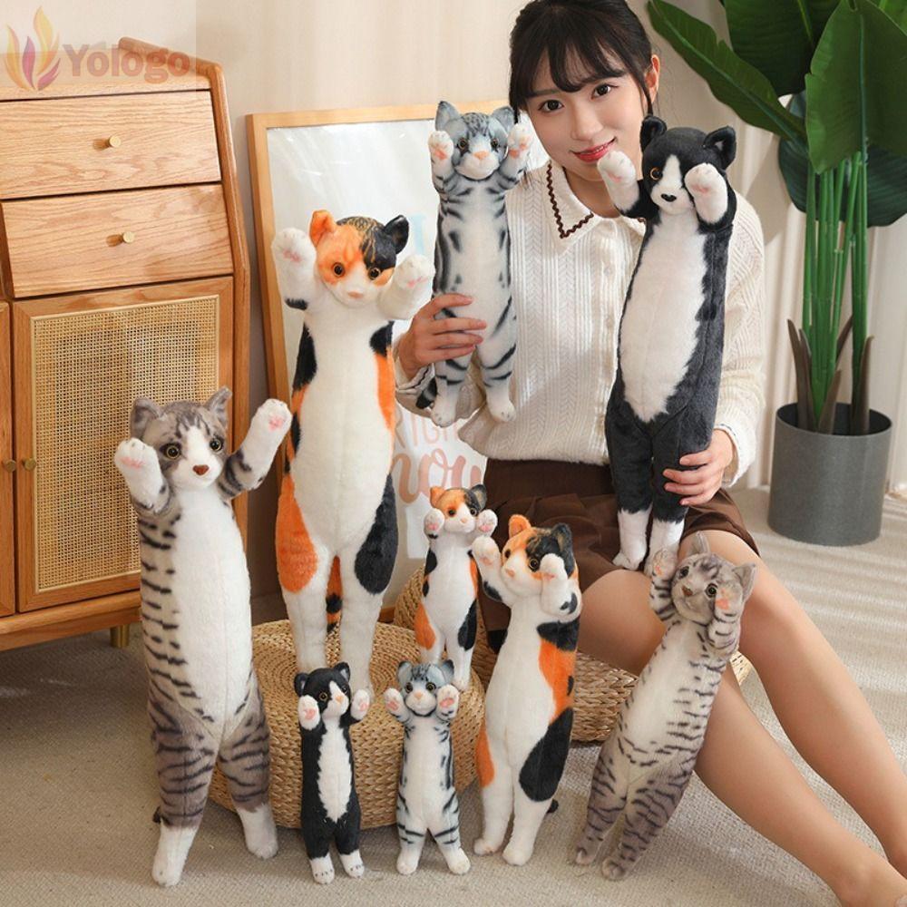 YOLOGO Standing Pose Cat Plush Toys, Plush 25cm/40cm Cat Stuffed Dolls ...