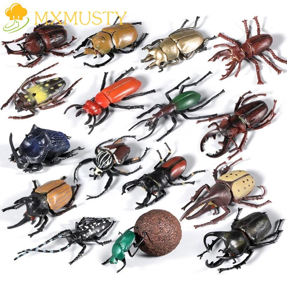 MXMUSTY Insect Animals Model, Realistic Science Beetle Action Figures ...