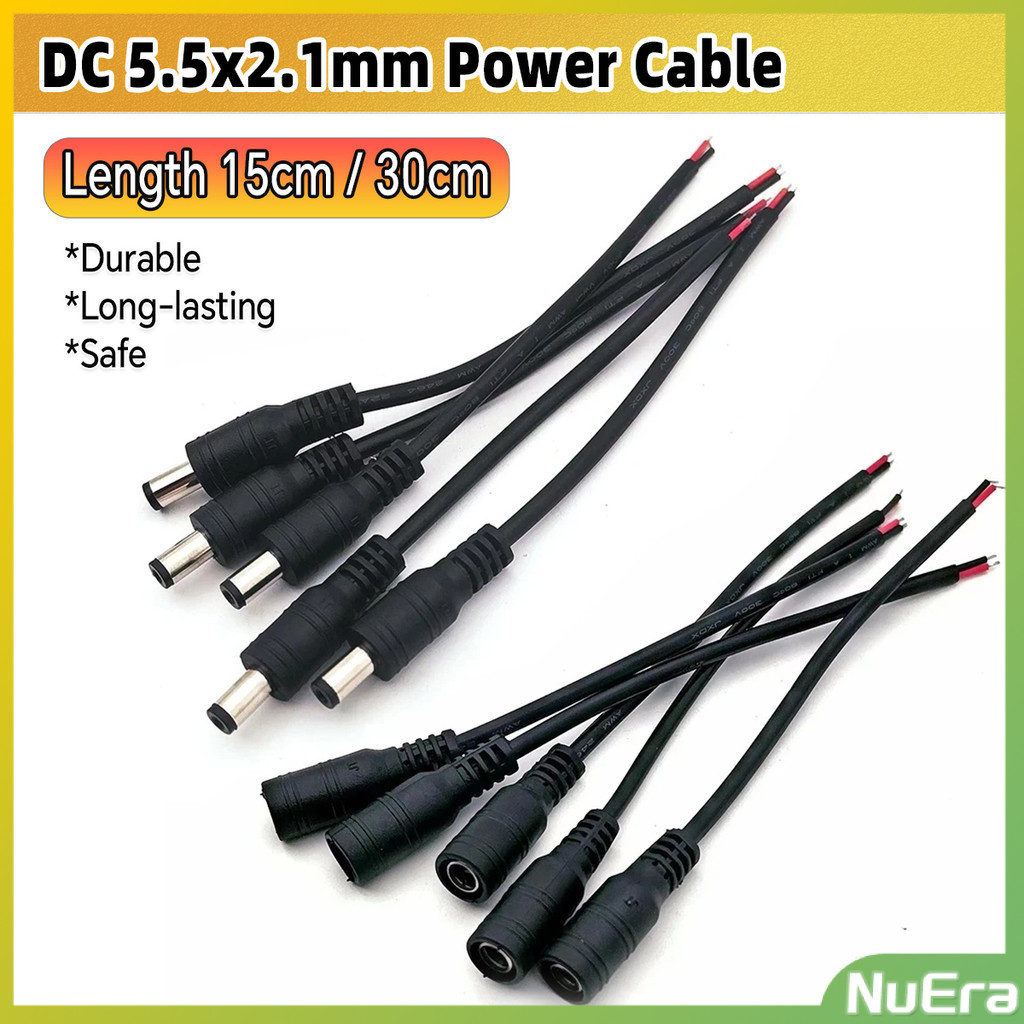 NuEra DC5.5mm X 2.1mm Cable Cord Male And Female Power Supply Adapter ...