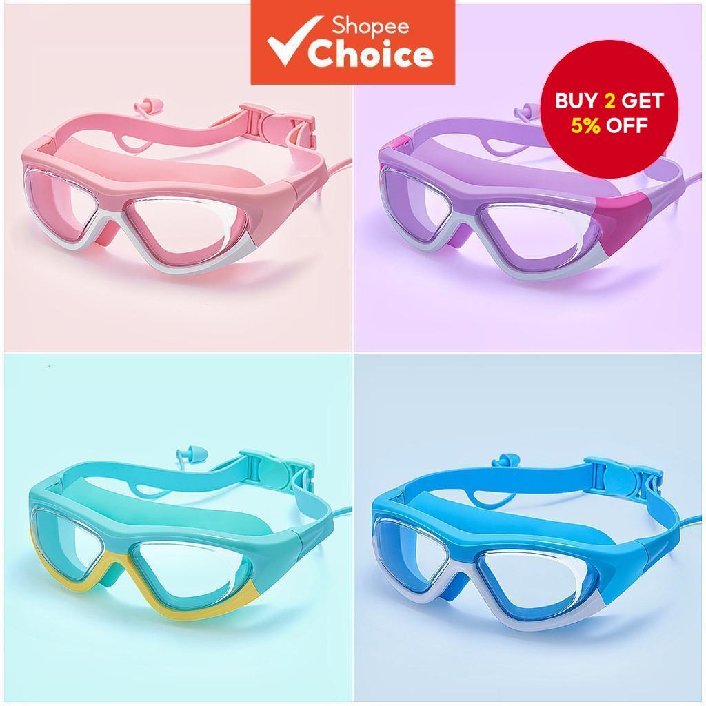 Kids Swim Goggles Wide-Angle HD Silicone Seal Anti-Fog Waterproof Boys ...