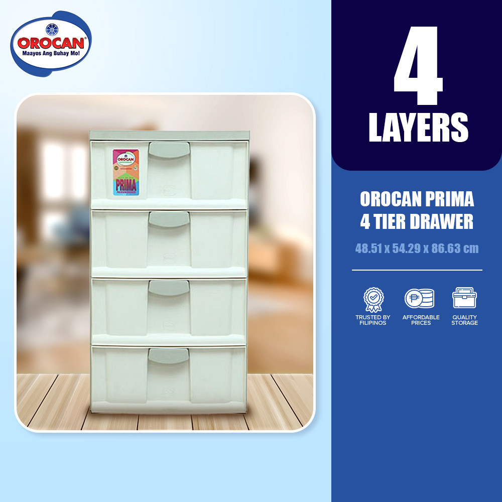 Orocan Prima 4 Tier Drawer | 4 Layer Drawer | Shopee Philippines