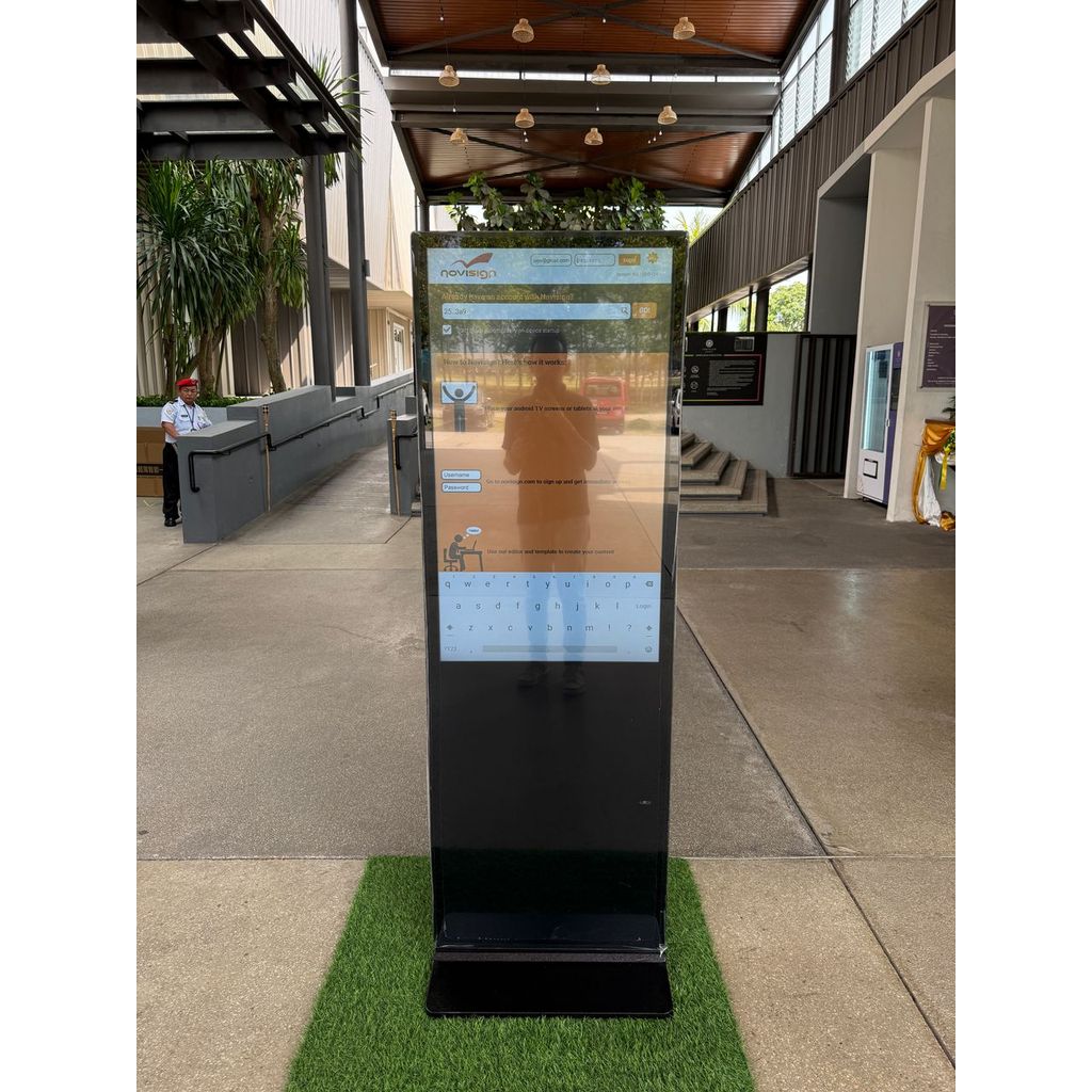 LCD 43 49 55 inch indoor totem floor standing electronic signage kiosk ...