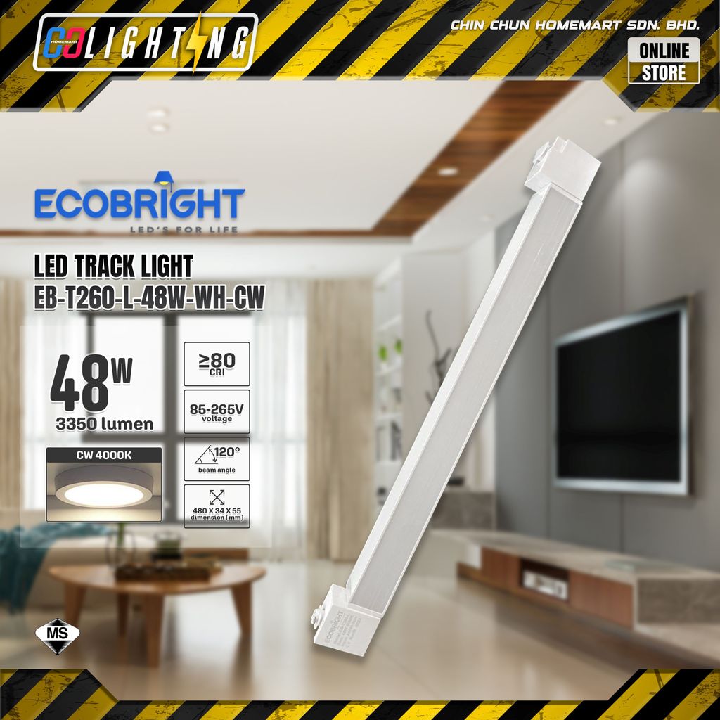 ECOBRIGHT WHITE LED TRACK LIGHT EB-T260-L [48W] (WHITE) | Shopee ...