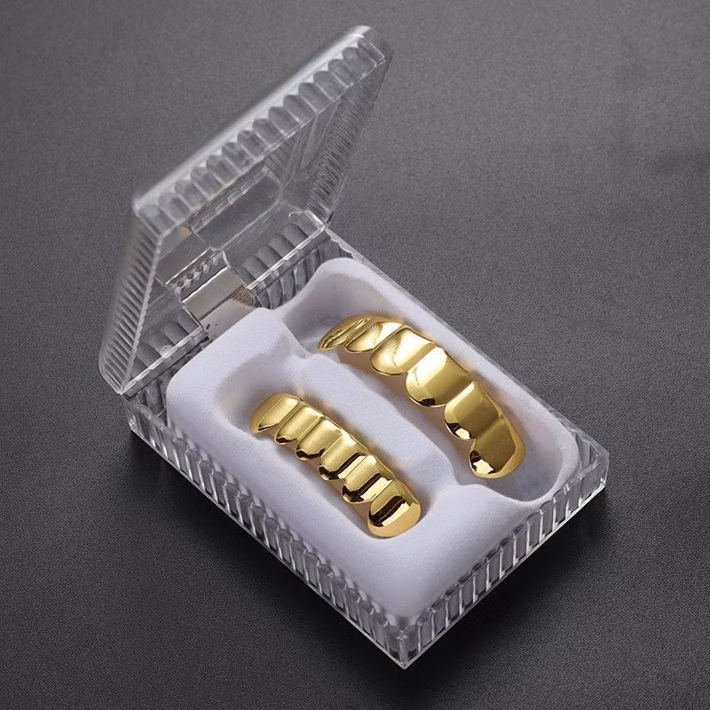 Hip Hop Rap Glossy Gold Plated Fake teeth grillz | Shopee Philippines