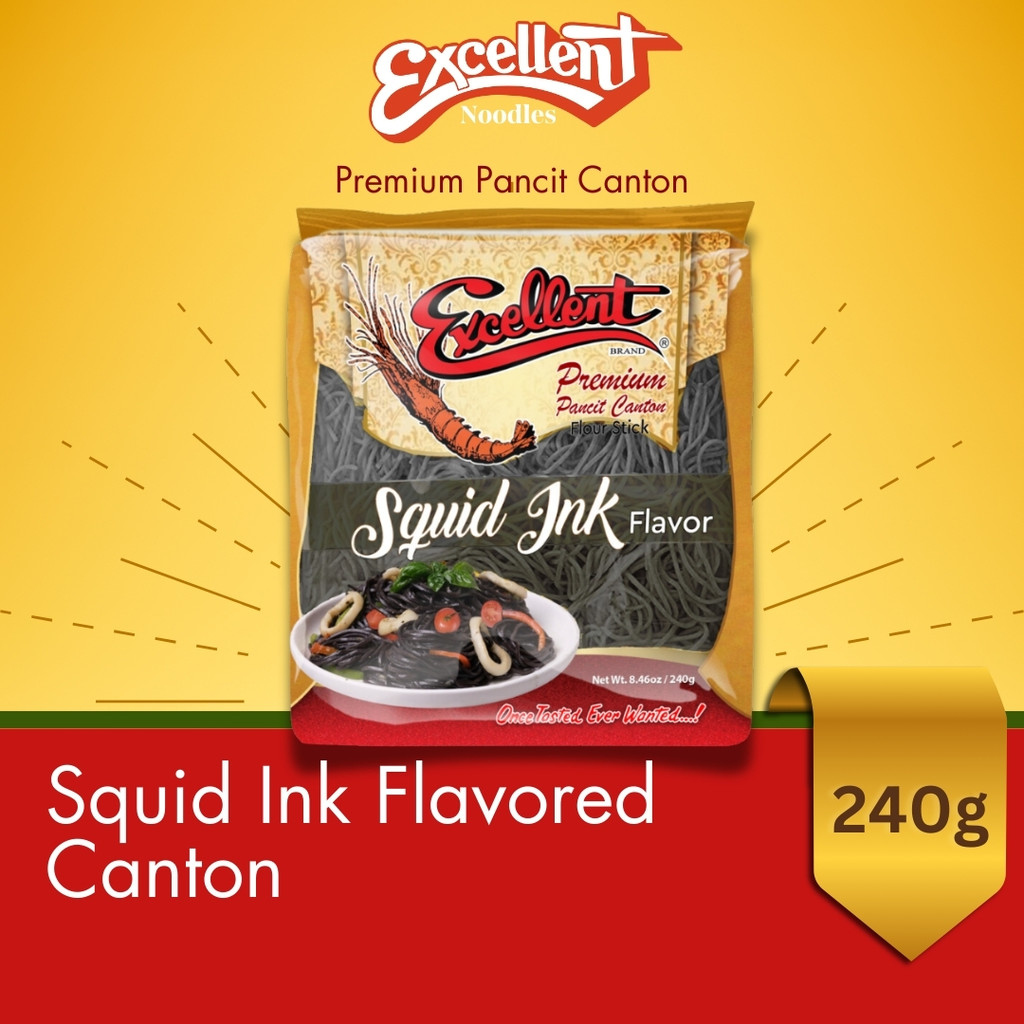 Excellent Premium Pancit Canton Squid Ink Flavor Noodles 240g | Shopee ...
