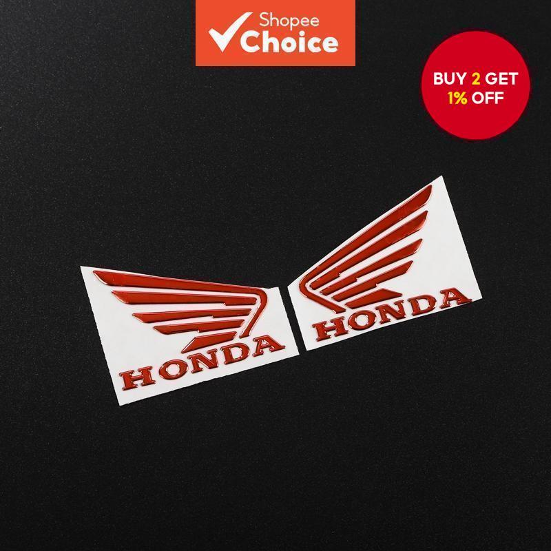 3d Soft Rubber Emblem Stickers for Honda Wings | Left and Right ...