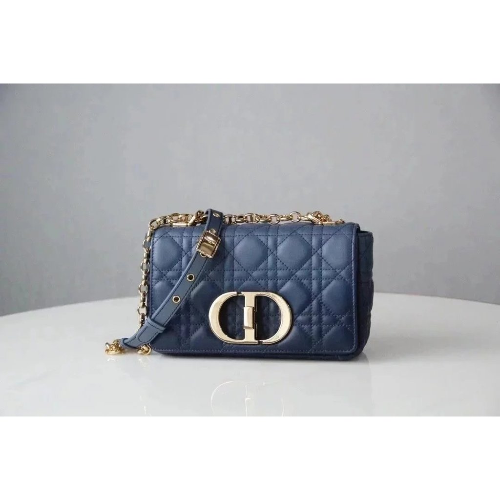 DIOR Brand New Model Work Caro Handbag? Gradient Indigo Blue Sheepskin ...