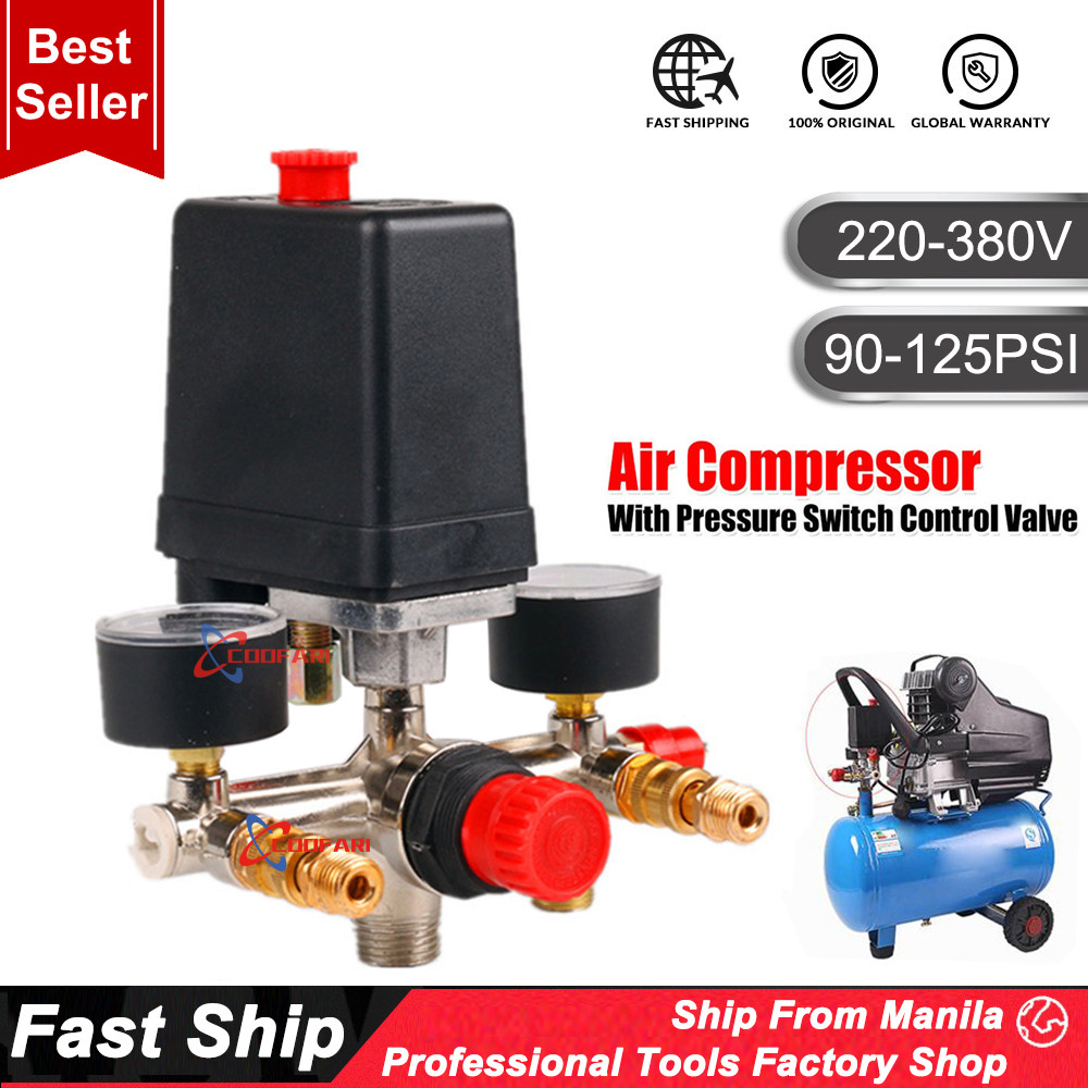 Air Compressor Pressure Switch Control Air Pump Switch with Gauges ...