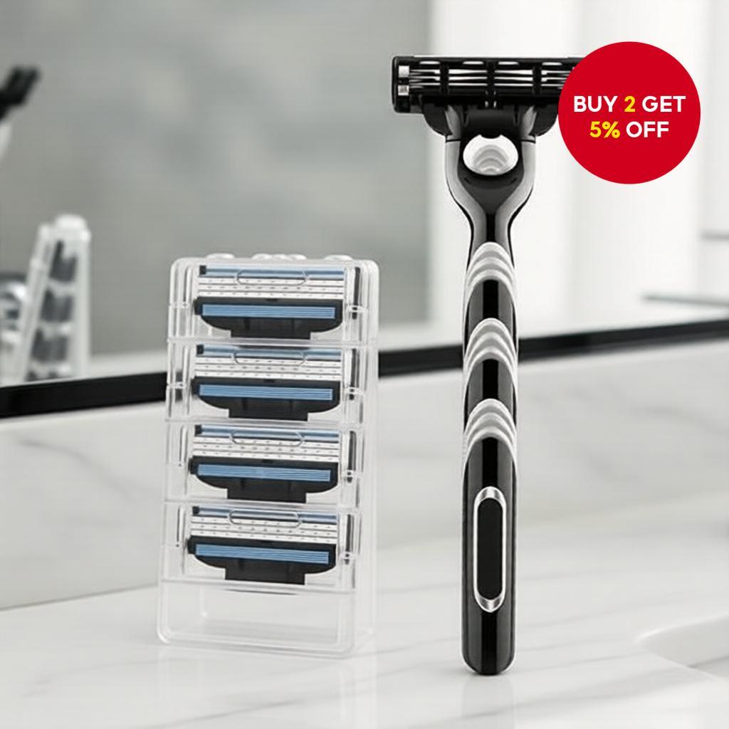 Mach 3 Turbo Razor Blade Refills Manual Shaver 4 Cartridges for Facial ...
