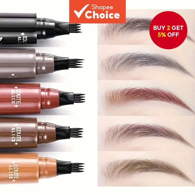 Waterproof Eyebrow & Beard Pen - Micro-Blade Stroke Effect for Natural ...