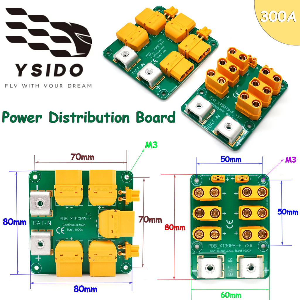 YSIDO 300A Power Distribution Board Module PDB Top/Side Entry Pre ...