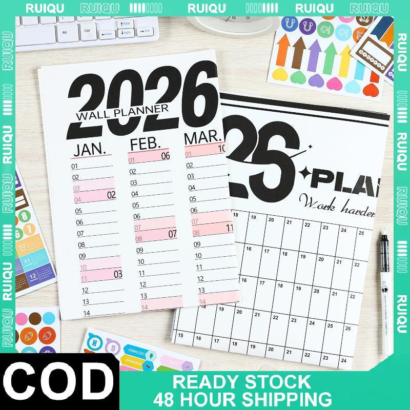 [RUIQU] 2026 Wall Calendar Single Schedule Sheet Annual Wall Hanging ...