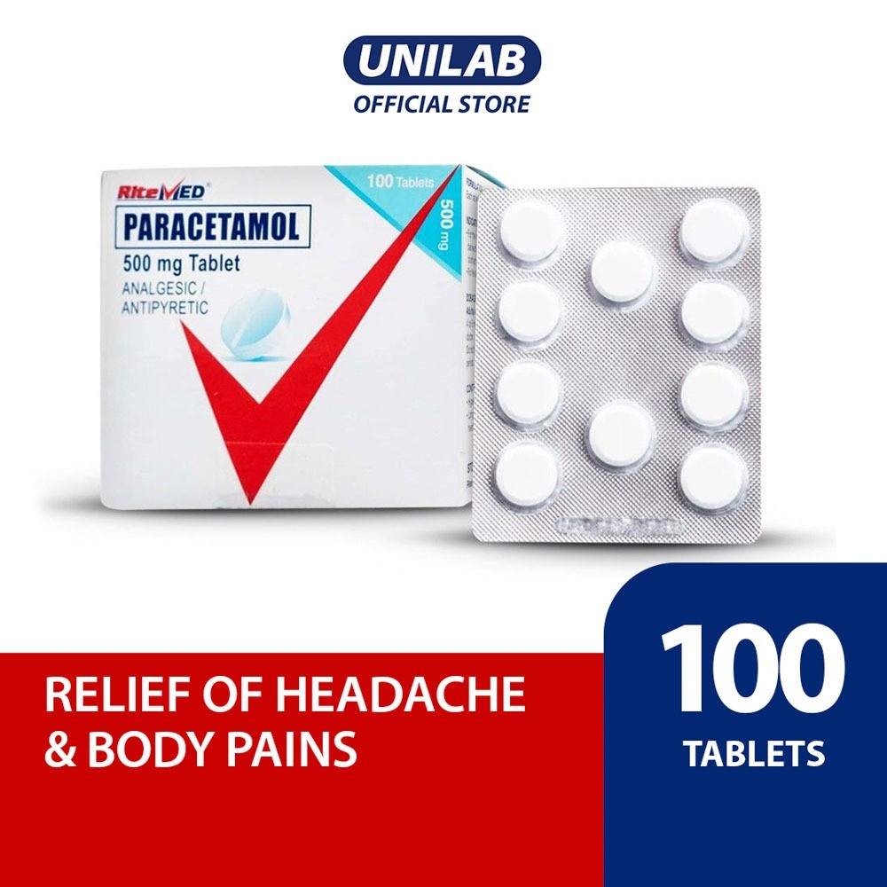 Unilab - RiteMED Paracetamol 500mg 100 Tablets (Relief Of Minor Aches ...