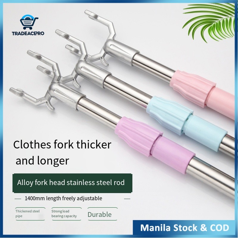 COD New Stainless Steel Telescopic Clothes Hanger Pole - Aluminum ...